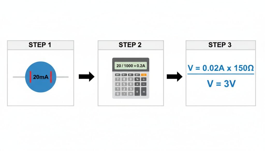 Milliamps to Volts Calculator (2026): The 3-Step Ohm's Law Guide